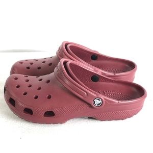 CROCS | Shoes | Crocs Classic Roomy Fit Clogs Maroon Burgandy | Poshmark